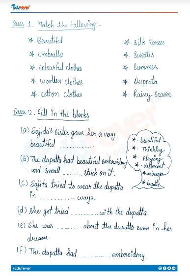 Buy Class 3 EVS A Beautiful Cloth Worksheet With Solutions