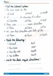 CBSE Class 2 EVS Direction Worksheet with Solutions