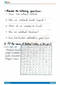 Class 1 EVS Festivals And Celebrations Worksheet with Solution