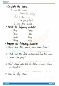 CBSE Class 2 English I Am The Music Man Worksheet with Solutions