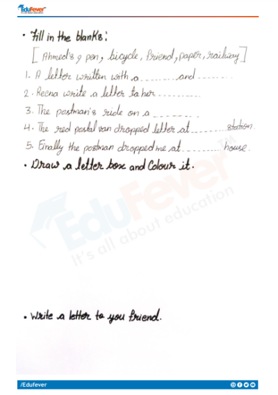 CBSE Class 3 EVS Here Comes A Letter Worksheet with Solutions