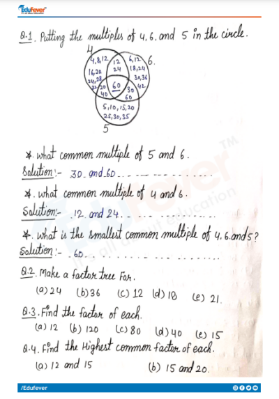 CBSE Class 5 Math Be My Multiple I'll Be Your Factor Worksheet with ...