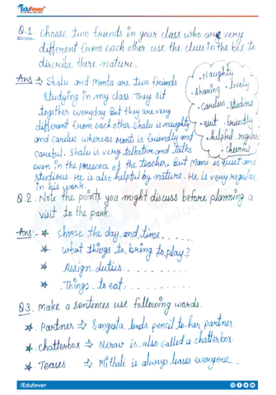 CBSE Class 5 English Class Discussion Worksheet with Solutions