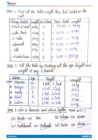 CBSE Class 4 Math How Heavy? How Light Worksheet with Solutions