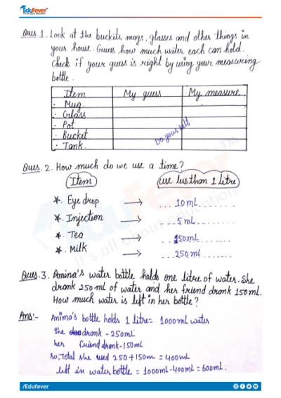 CBSE Class 4 Math Jugs and Mugs Worksheet with Solutions