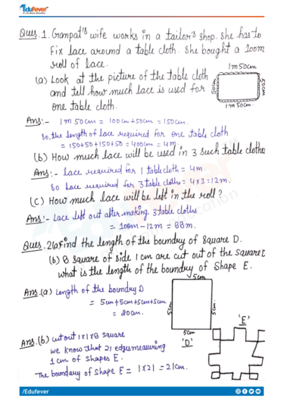 CBSE Class 4 Math Field and Fences Worksheet with Solutions