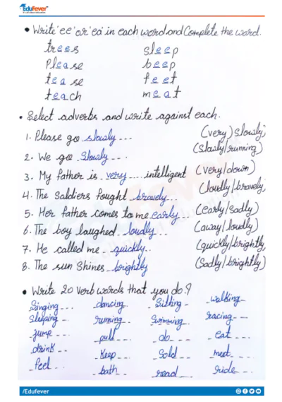 CBSE Class 4 English Run Worksheet with Solutions