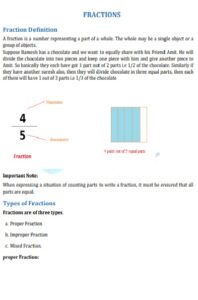 Class 6 Maths Chapter 7 Fractions Worksheets