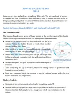 Class 7 Growing up as Boys and Girls Questions and Answers