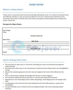 CBSE Class 7 Diary Entry PDF