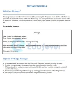 CBSE Class 7 Message Writing PDF