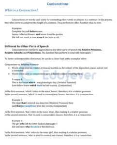 CBSE Class 7 English Grammar Conjunctions Worksheets