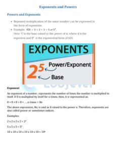 Class 7 Maths Chapter 11 Exponents and Powers Worksheet