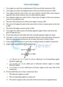 Class 7 Maths Chapter 5 Lines and Angles Worksheet