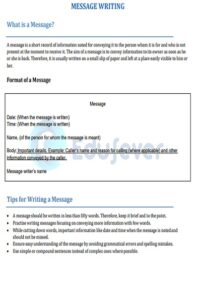 CBSE Class 6 English Message Writing