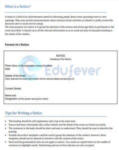 CBSE Class 6 English Notice Writing in PDF