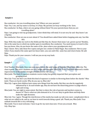 CBSE Class 6 English Dialogue Writing eBook PDF