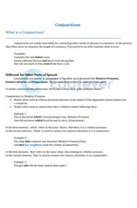 CBSE class 6 English Grammar Conjunctions Worksheets