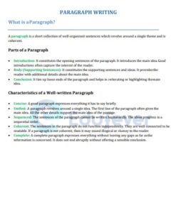 CBSE Class 8 English Paragraph Writing PDF