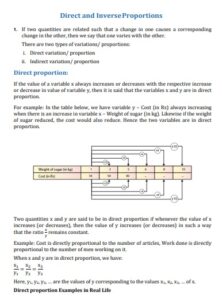 Class 8 Maths Chapter 11 Direct and Inverse Proportions Worksheet