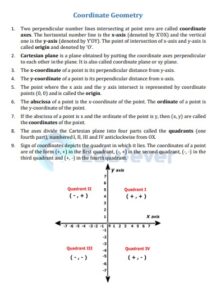 Class 9 Maths Chapter 3 Coordinate Geometry Worksheet