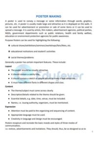 CBSE Class 11 English Poster Writing PDF